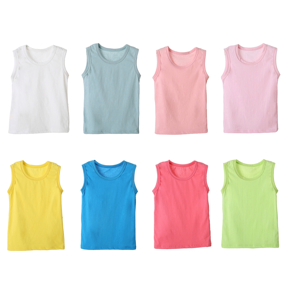 3 Pack Kids Solid Candy Colors Soft Camisole Undershirts, 2-9 Years ...